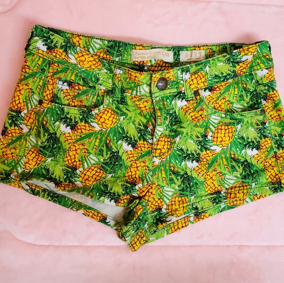 suiteblanco | Shorts | Pineapple Tropical Denim Jeans Shorts | Poshmark
